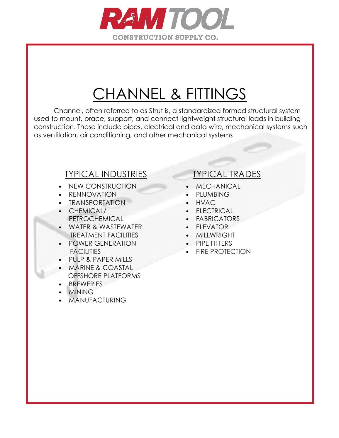 Master Distribution Channels & Fittings by Ram Tool Construction Supply ...