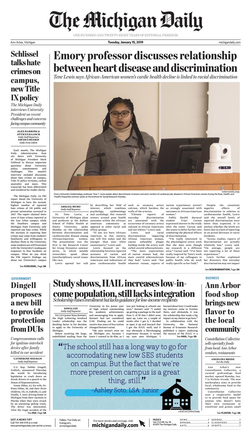 2019-01-15 by The Michigan Daily - Issuu