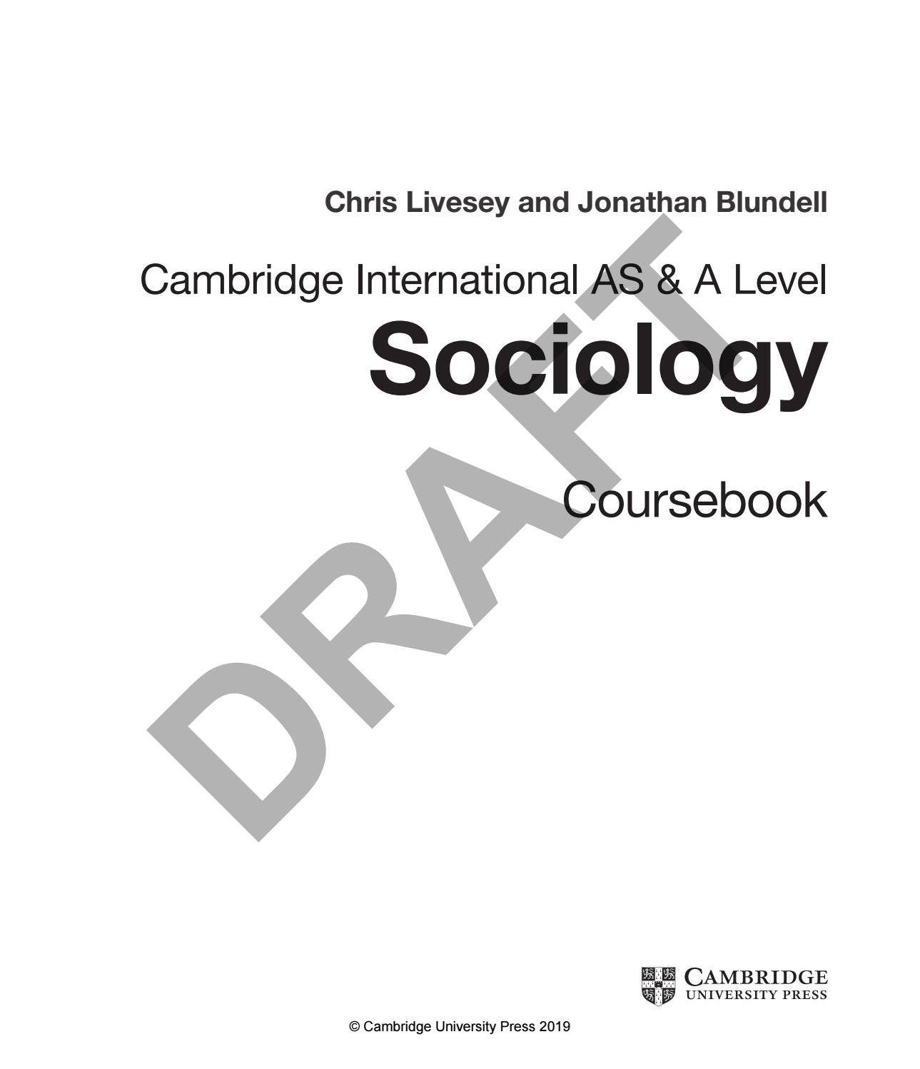 AS/A Level Sociology Coursebook sample by Cambridge International ...