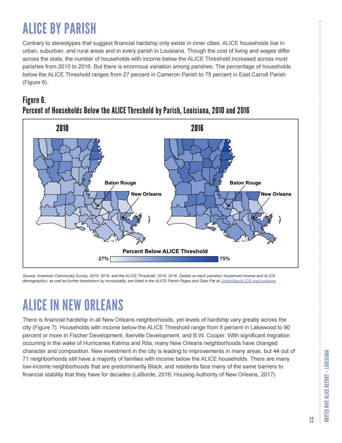 The ALICE Report-Update for Louisiana (released January 2019) by ...