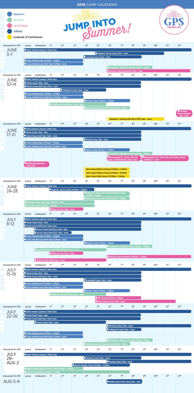GPS Summer | 2019 Camp Calendar by Girls Preparatory School - Issuu