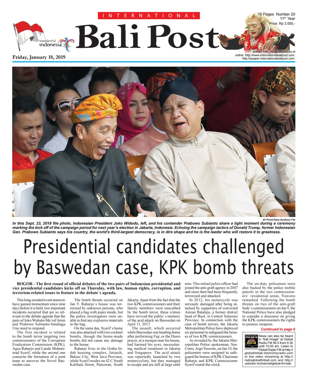 Edition Friday, January 18, 2019 | International Bali Post by e-Paper ...