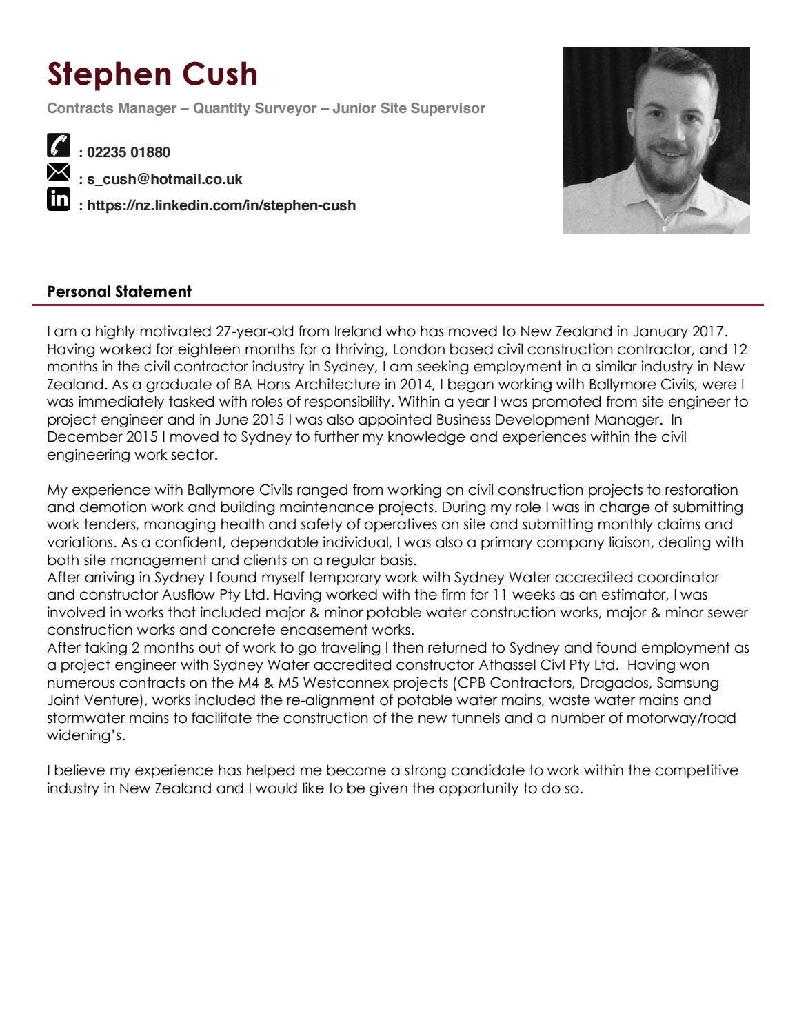 Stephen Cush - CV by Stephen Cush - Issuu