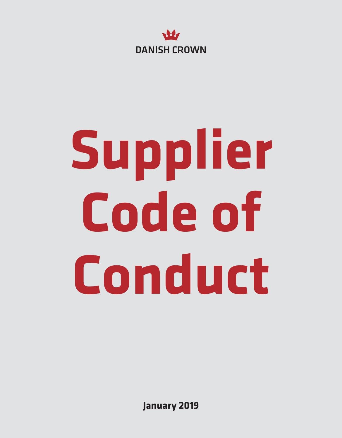 Danish Crown Supplier Code of Conduct by Danish Crown - Issuu