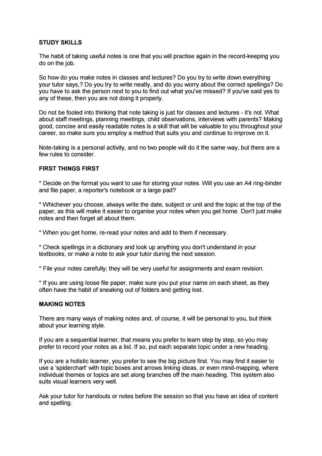 General Study Skills by Ullswater Community College - Issuu