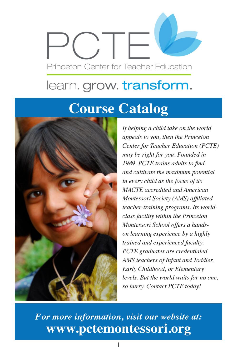 PCTE Course Catalog by Princeton Montessori School - Issuu