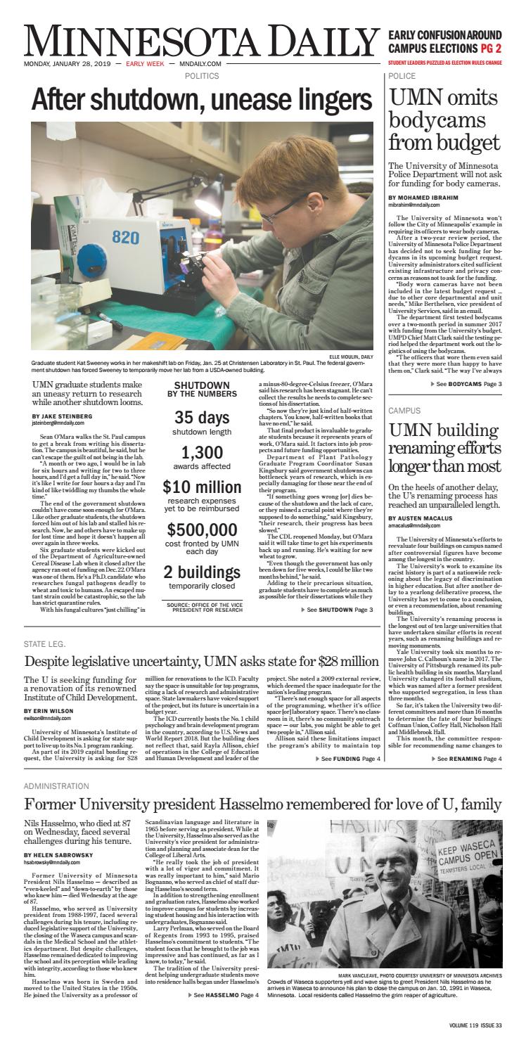 January 28, 2019 by The Minnesota Daily - Issuu