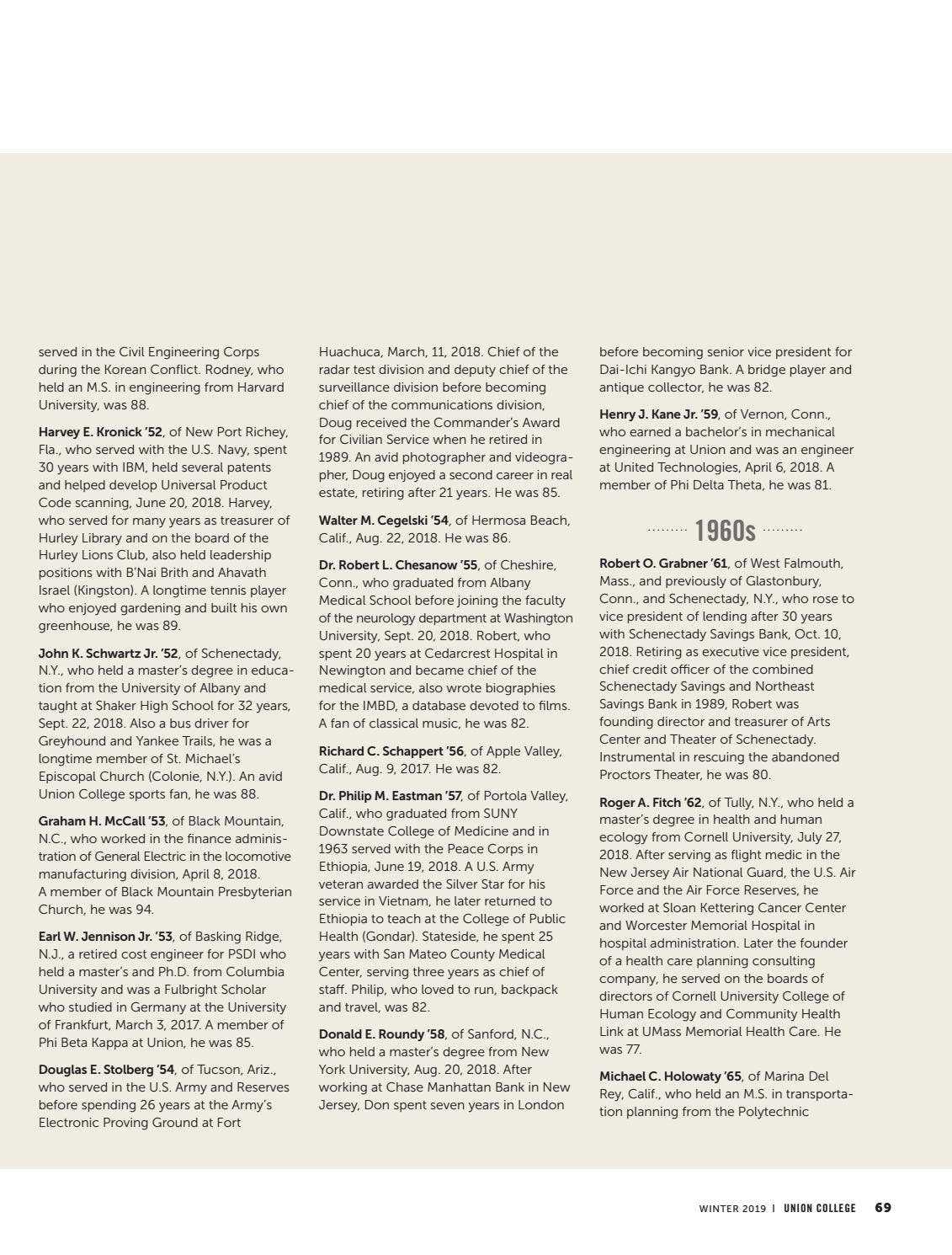 Union Magazine Winter 2019 by Union College - Issuu