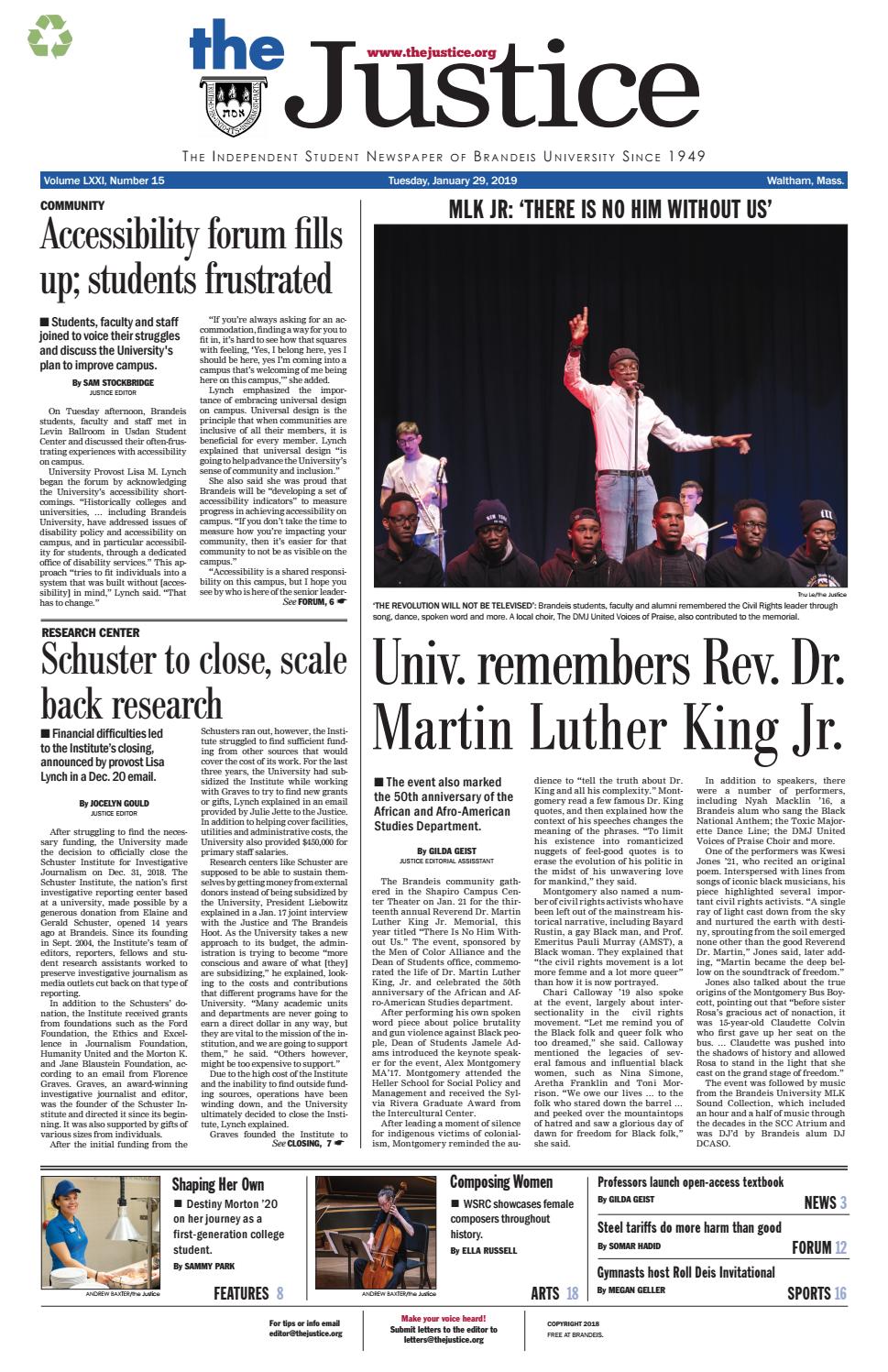 The Justice, January 29, 2019 by The Justice - Issuu