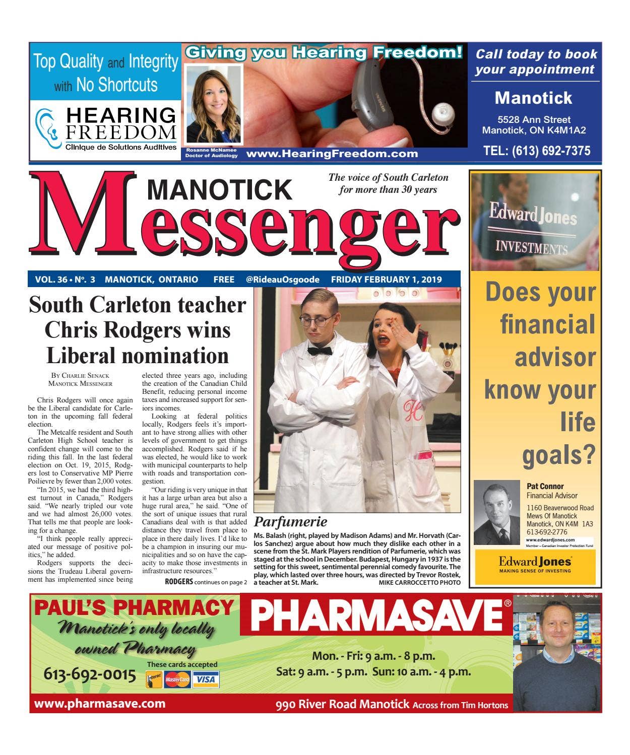 Manotick Messenger February 1, 2019 by J Morris - Issuu