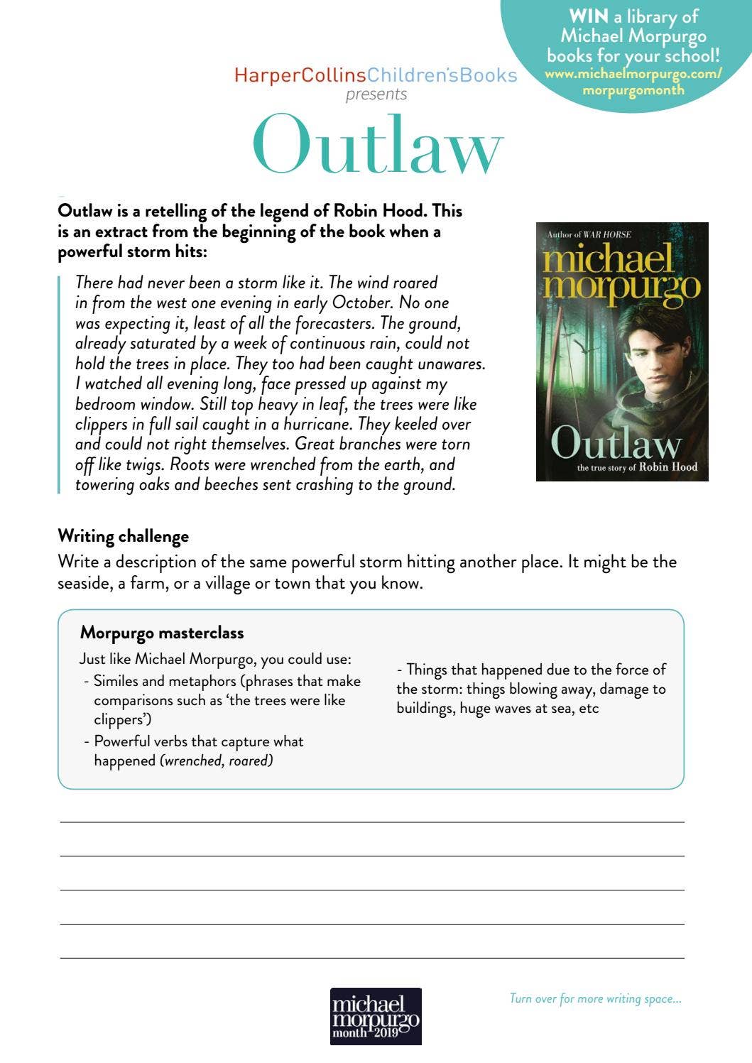Outlaw by Michael Morpurgo - Writing Challenge (KS2) by ...