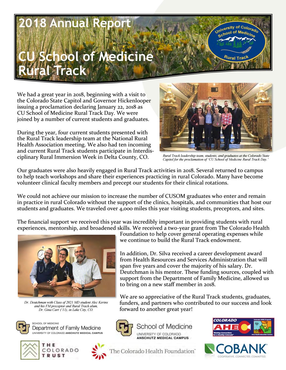 Rural Track Annual Review 2018 by ucdenver10 - Issuu