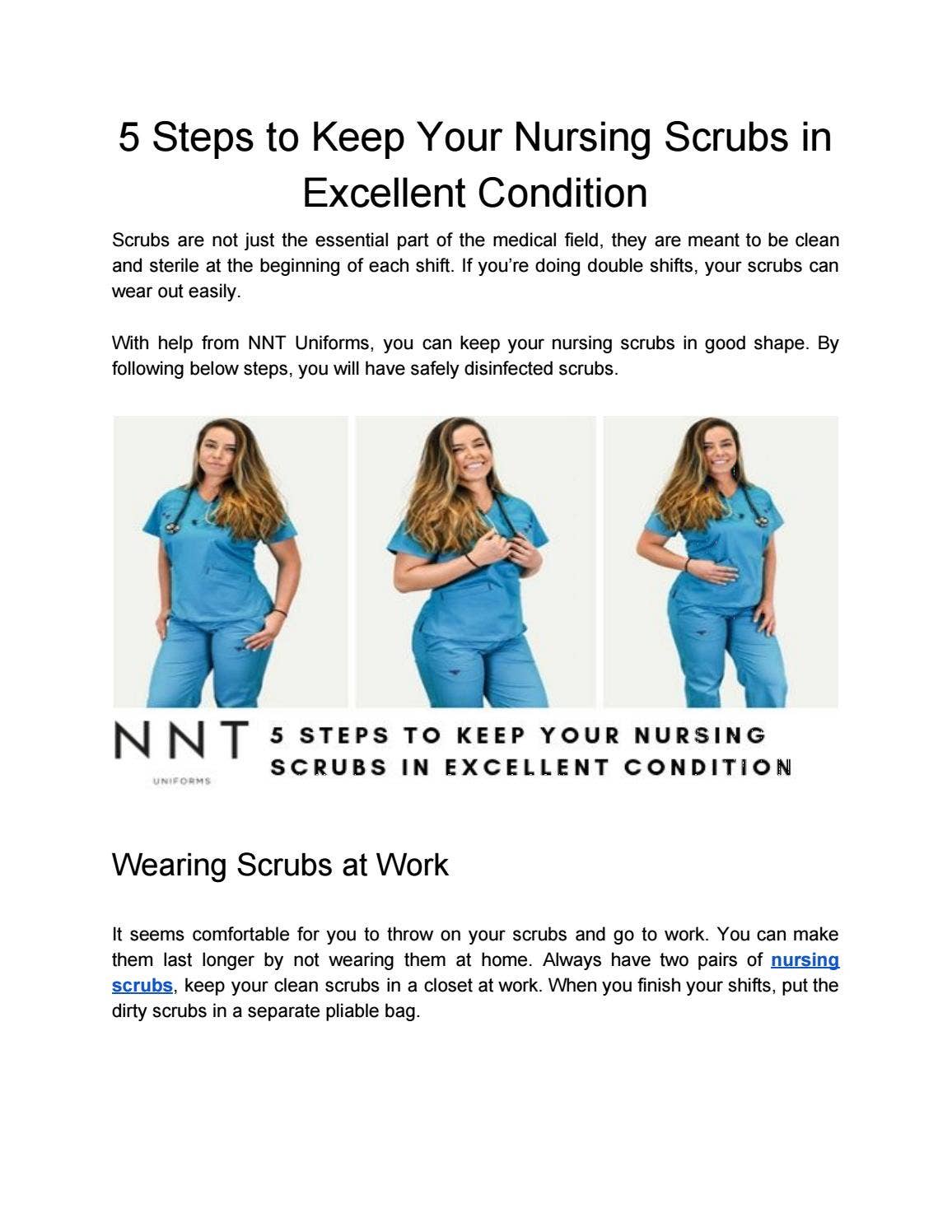 5 Steps to Keep Your Nursing Scrubs in Excellent Condition by NNT ...