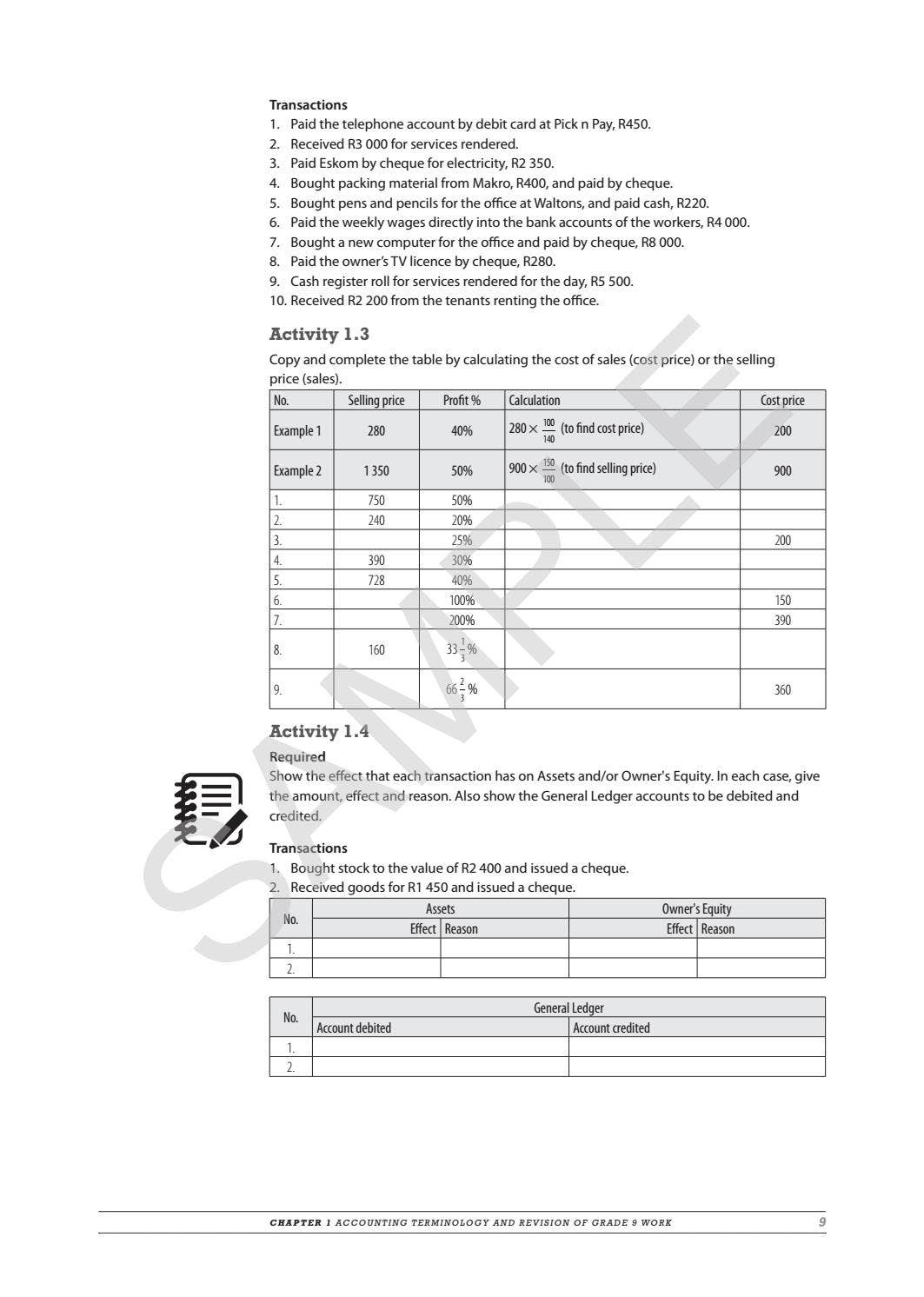 Study & Master Accounting Grade 10 Study Guide CAPS by Cambridge ...