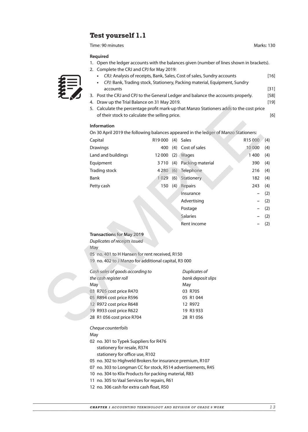 Study & Master Accounting Grade 10 Study Guide CAPS by Cambridge ...