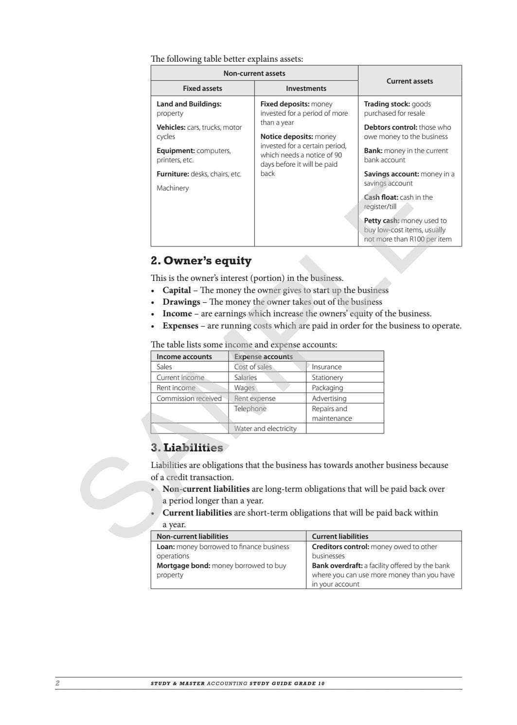 Study & Master Accounting Grade 10 Study Guide CAPS by Cambridge ...
