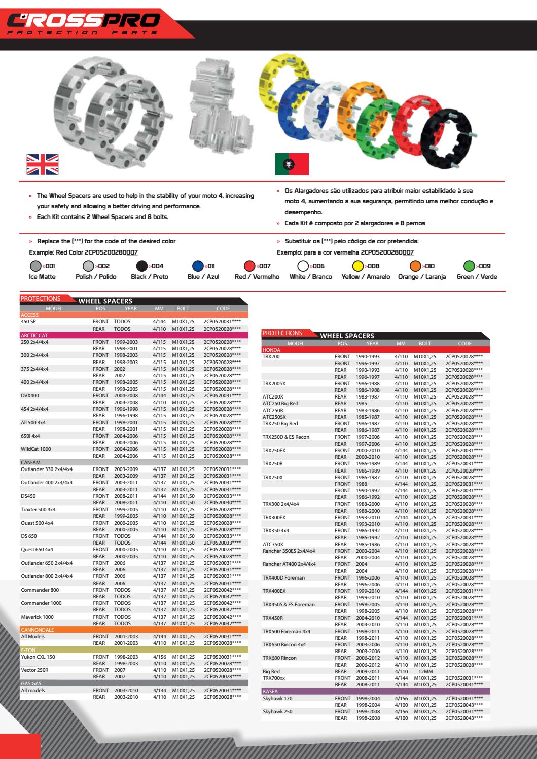 Crosspro - Spacers Catalogue by Motor Race - Issuu