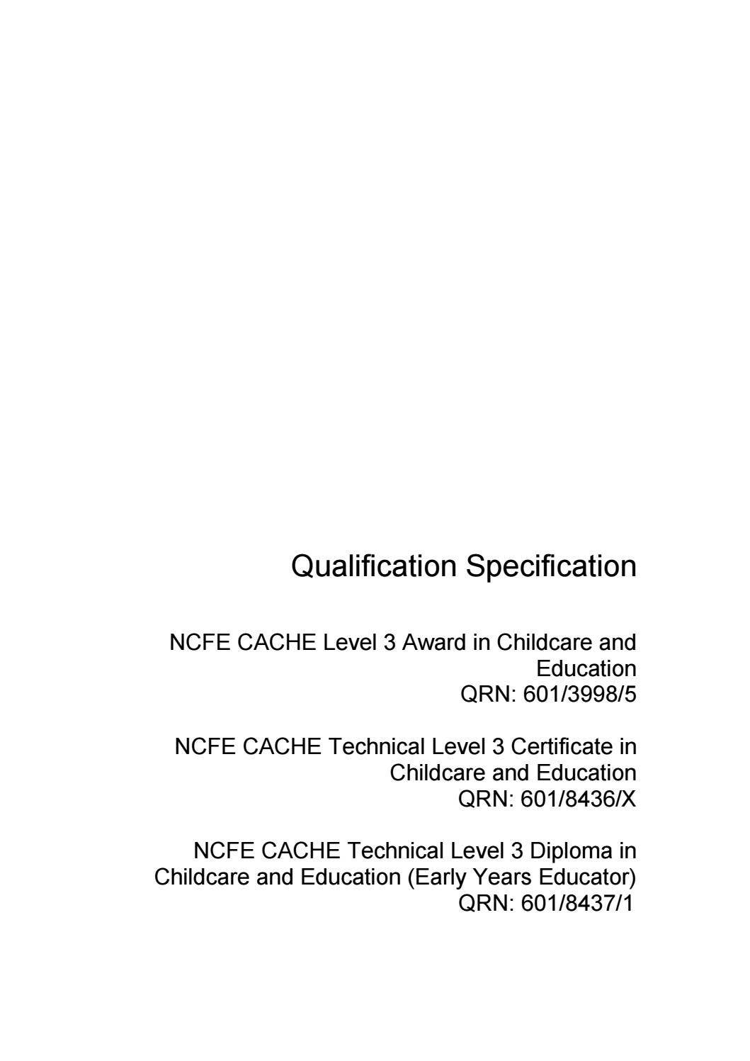 Level 3 Child Development Specification by Ullswater Community College ...