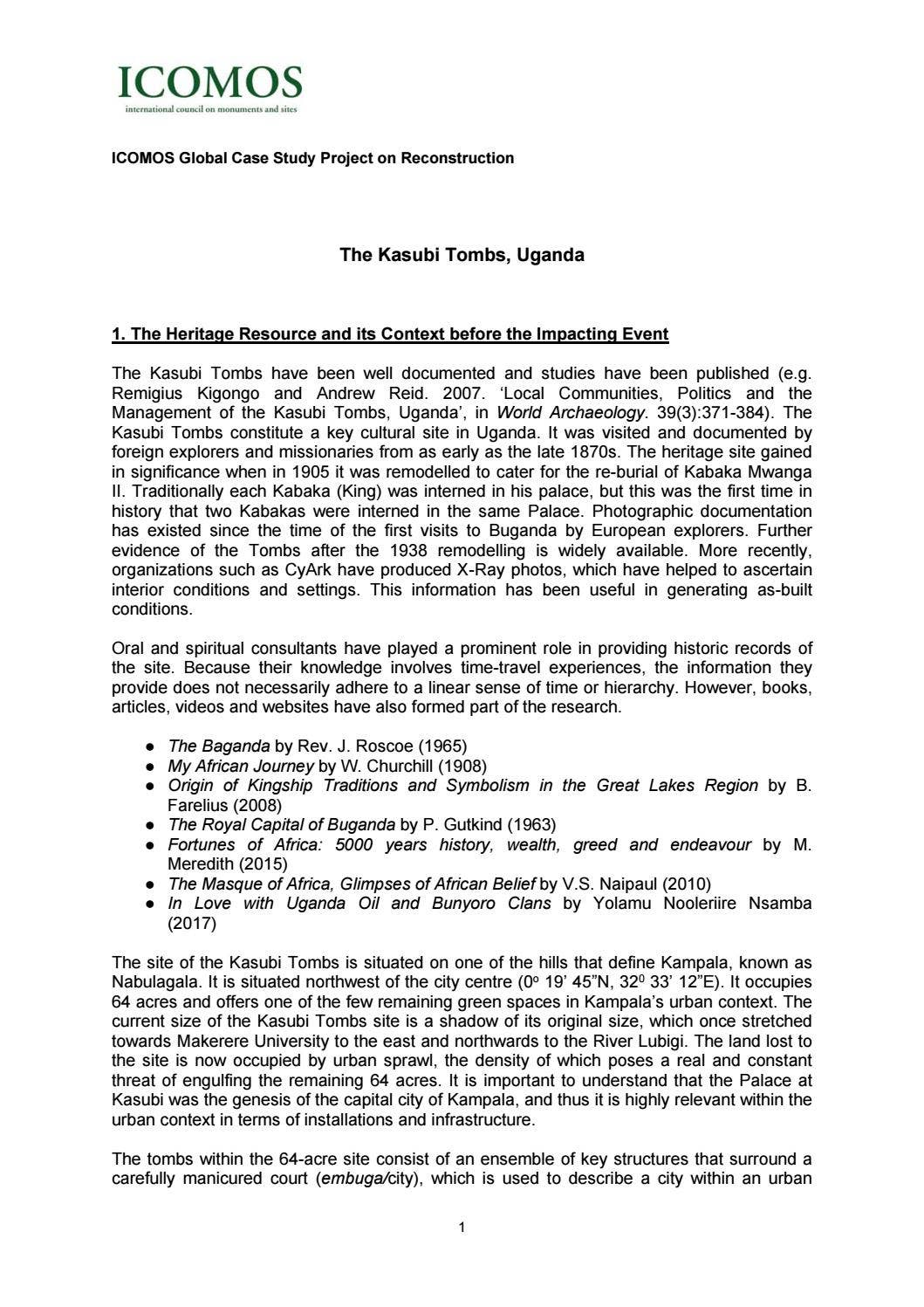 Nsubuga, Jonathan E.- ICOMOS Global Case Study Project on ...