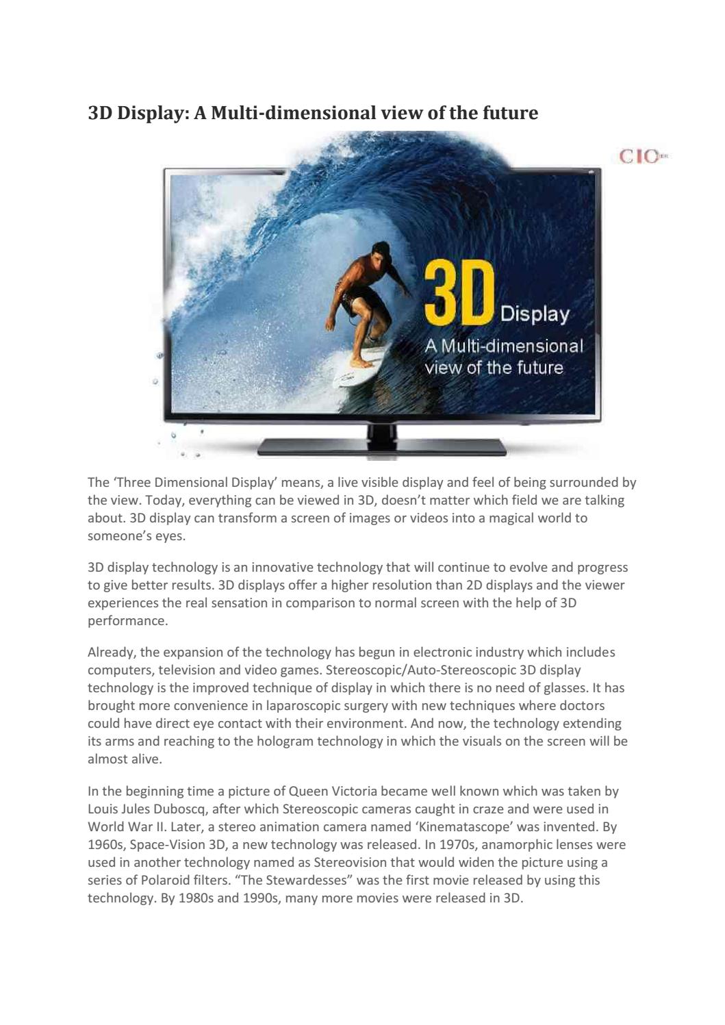3D Display: A Multi-dimensional view of the future by ciolookmagazine ...