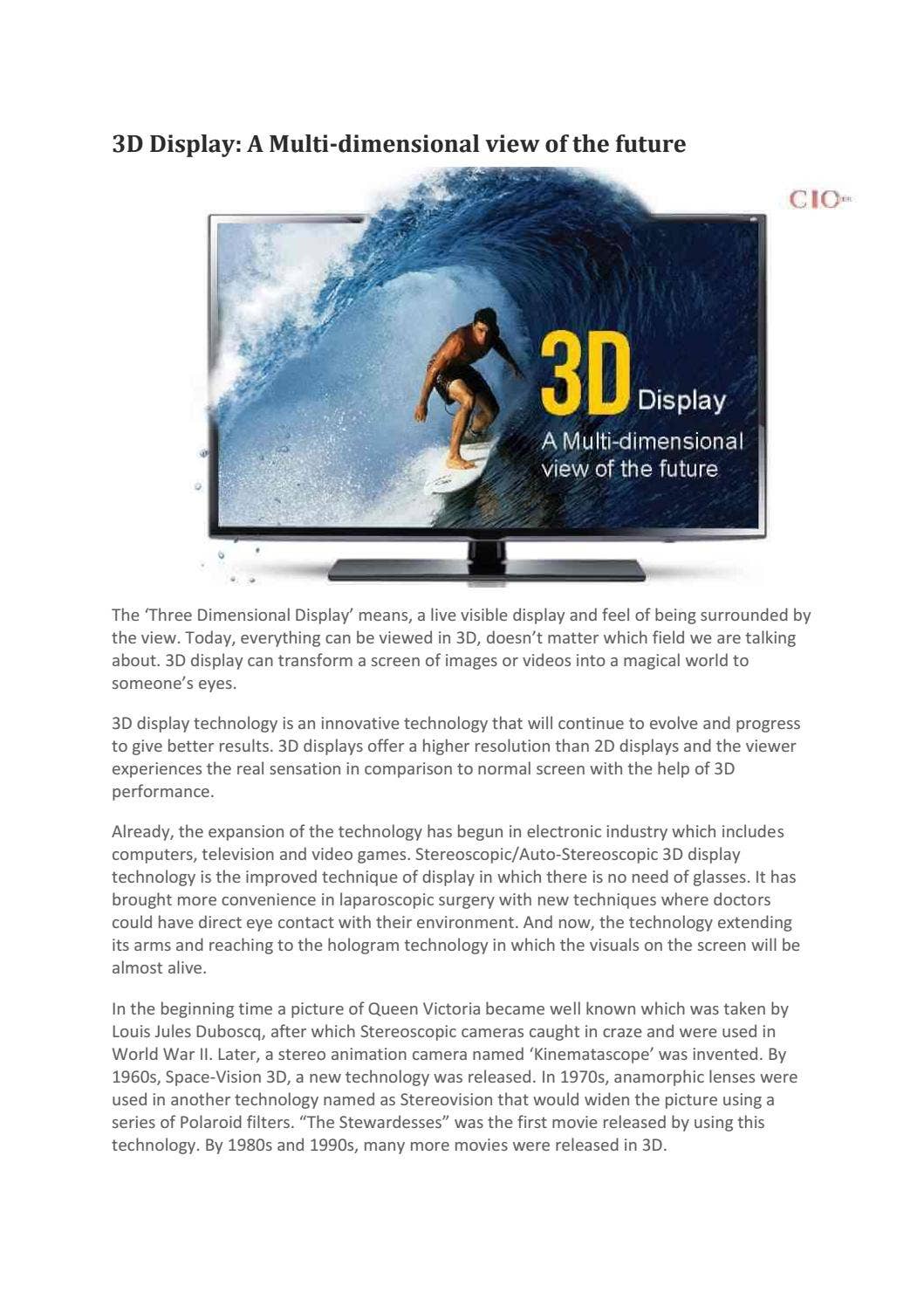 3D Display: A Multi-dimensional view of the future by ciolookmagazine ...