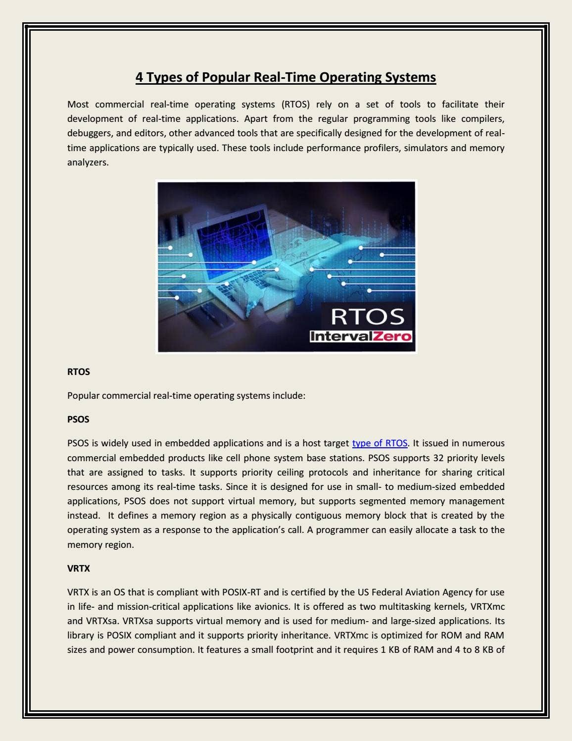 4 Types of Popular RTOS by IntervalZero - Issuu