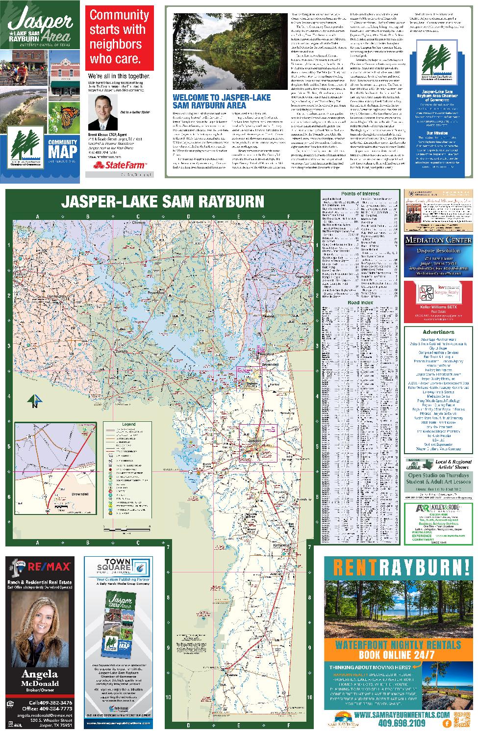 Jasper - Lake Sam Rayburn TX Map by Town Square Publications, LLC - Issuu