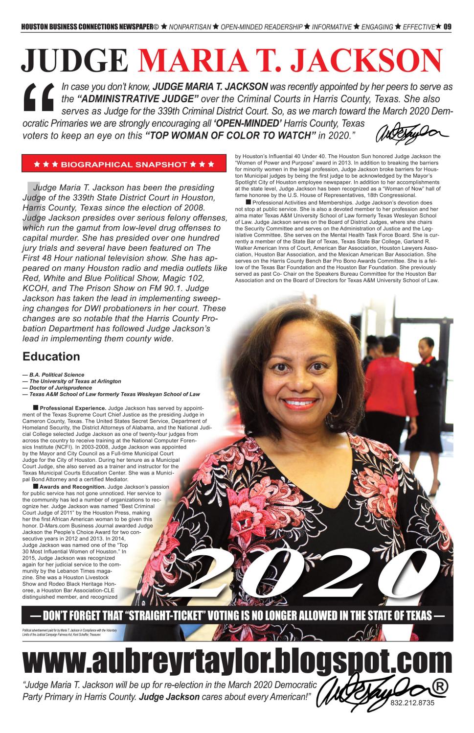 Judge Maria T Jackson is a Woman to Watch in 2020 by Aubrey R. Taylor ...