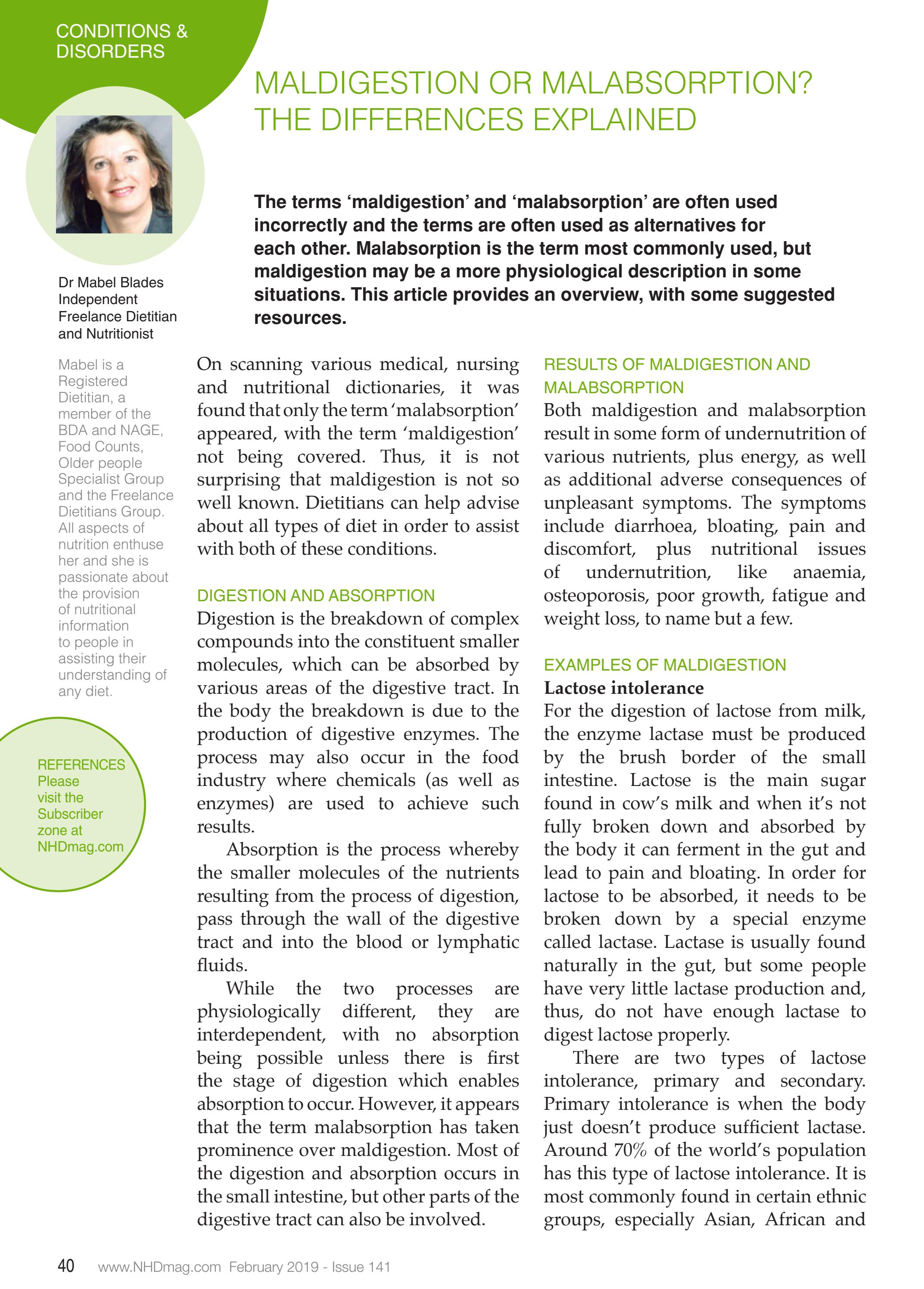 Issue 141 Maldigestion or malabsorption by NH Publishing Ltd - Issuu