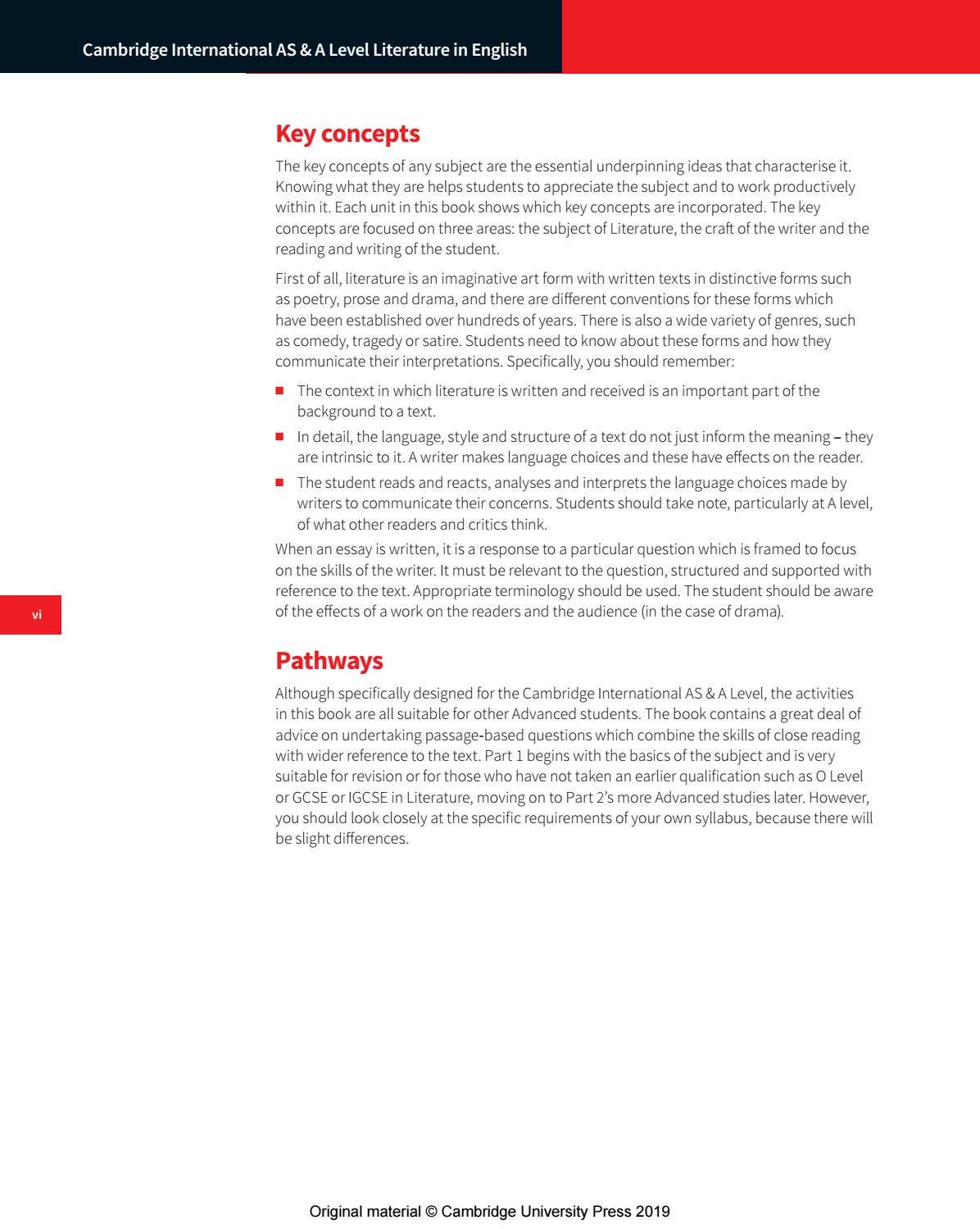 Cambridge International AS & A Level Literature in English Coursebook ...