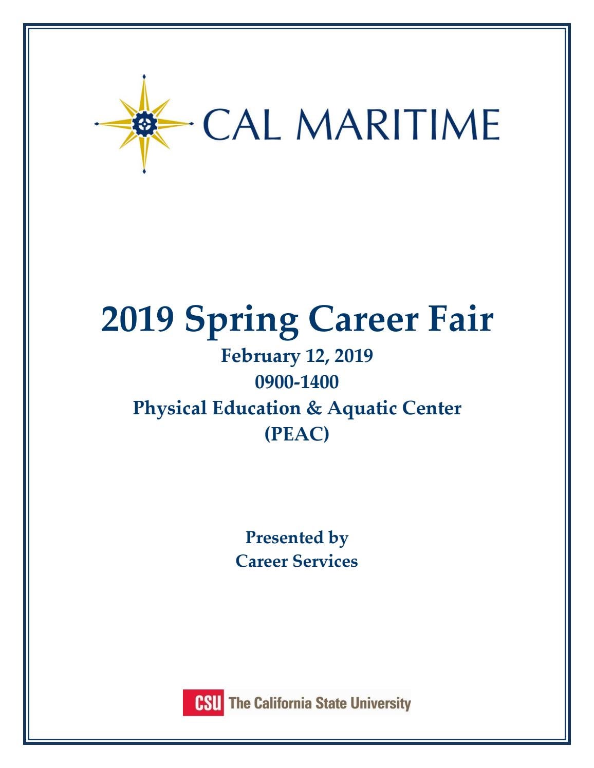 2019 Spring Career Fair by California State University Maritime Academy ...