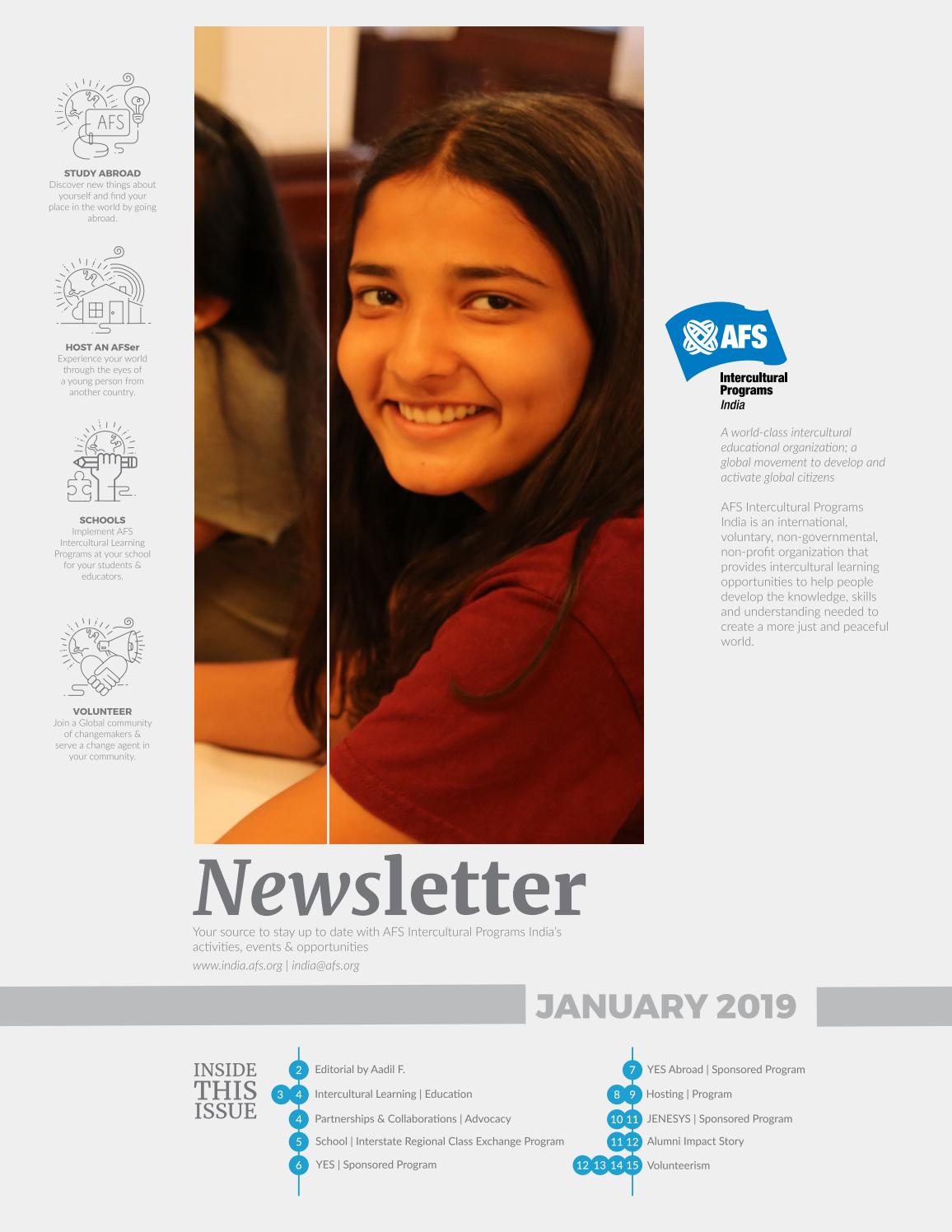 January 2019 Newsletter | AFS India by AFS Intercultural Programs India ...