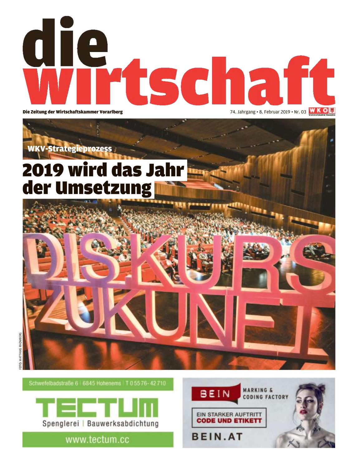 Die Wirtschaft, Nr. 03, 8. Februar 2019 by Wirtschaftskammer Vorarlberg ...