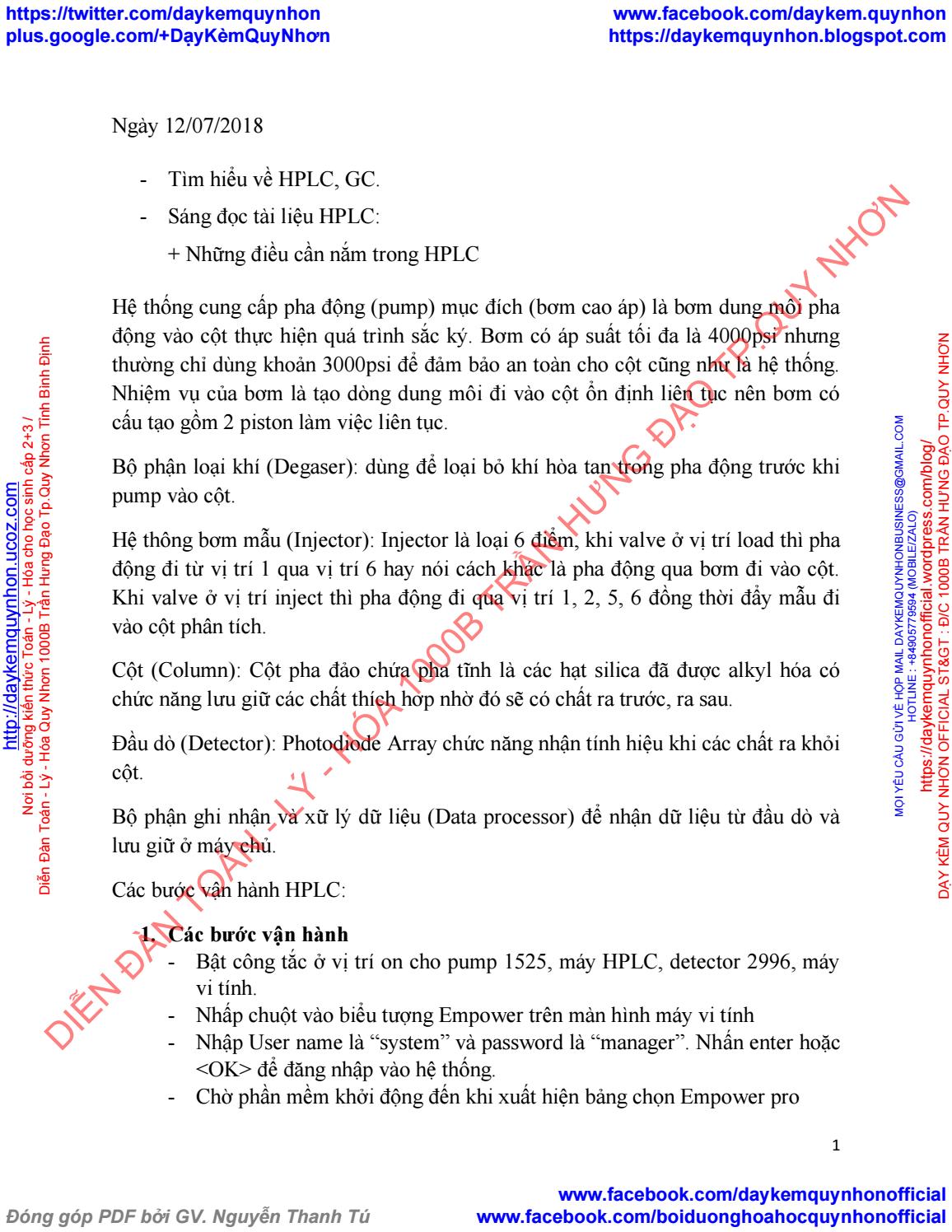 Tìm Hiểu Về Máy Hplc Gc Đối Tượng Thực Tập Sinh By Dạy Kèm Quy Nhơn 