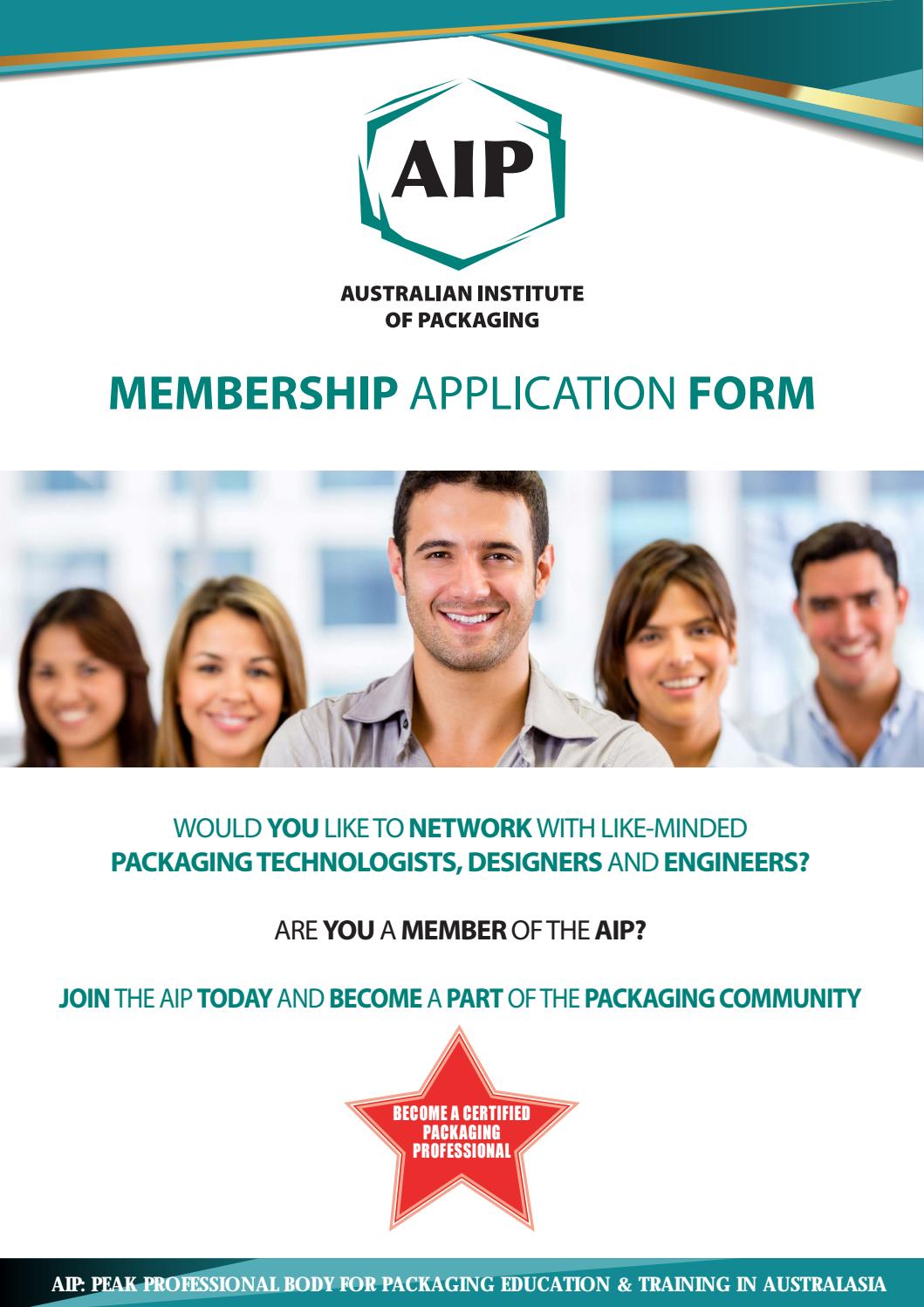 AIP Membership Application by Australian Institute of Packaging - Issuu