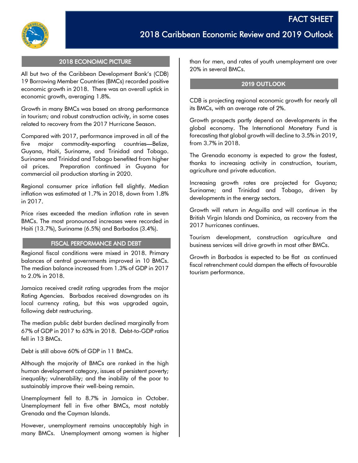 Fact Sheet- 2018 Caribbean Economic Review and 2019 Outlook by ...