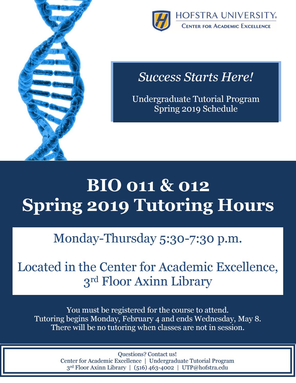 Bio Group Flyer Spring 2019 by Hofstra University - Issuu