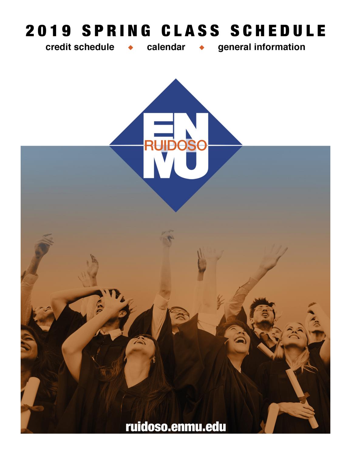 ENMU-Ruidoso 2019 Spring Class Schedule by ENMU-Ruidoso - Issuu