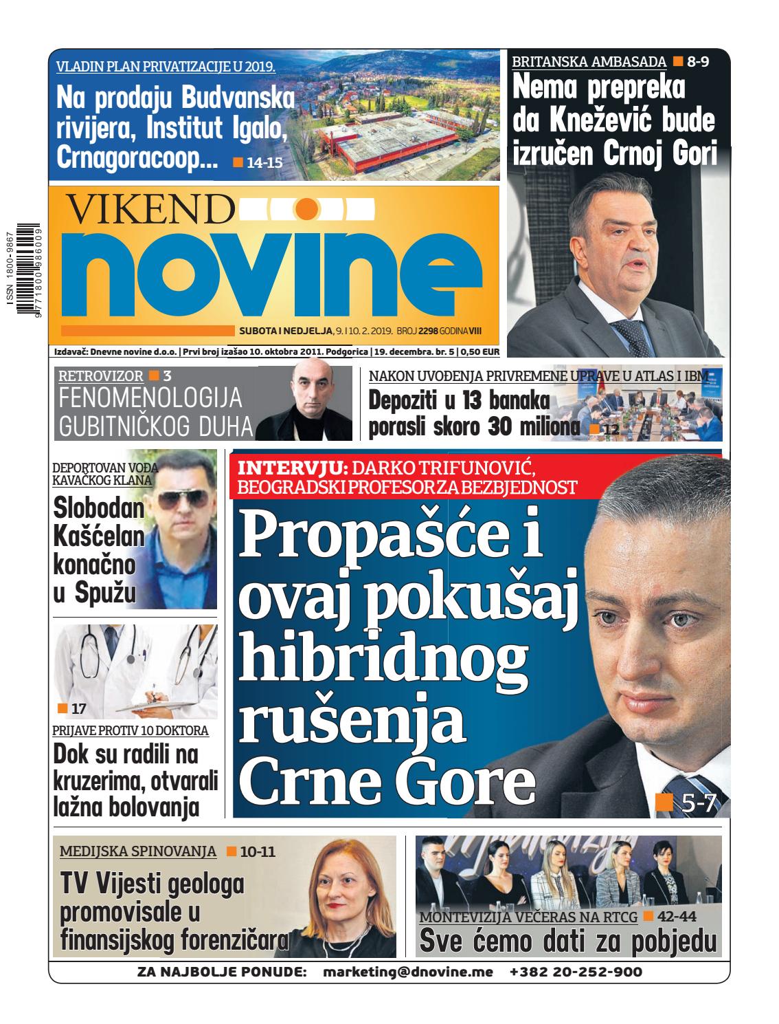 Dnevne novine 9-10. februar 2019. by Dnevne Novine - Issuu
