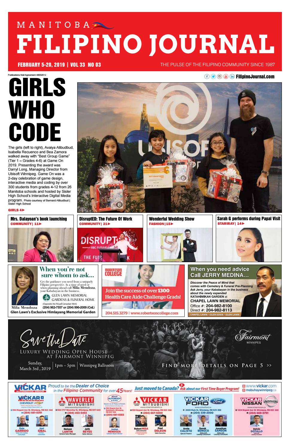 Filipino Journal Manitoba Edition February 05 - 20, 2019 by Filipino ...