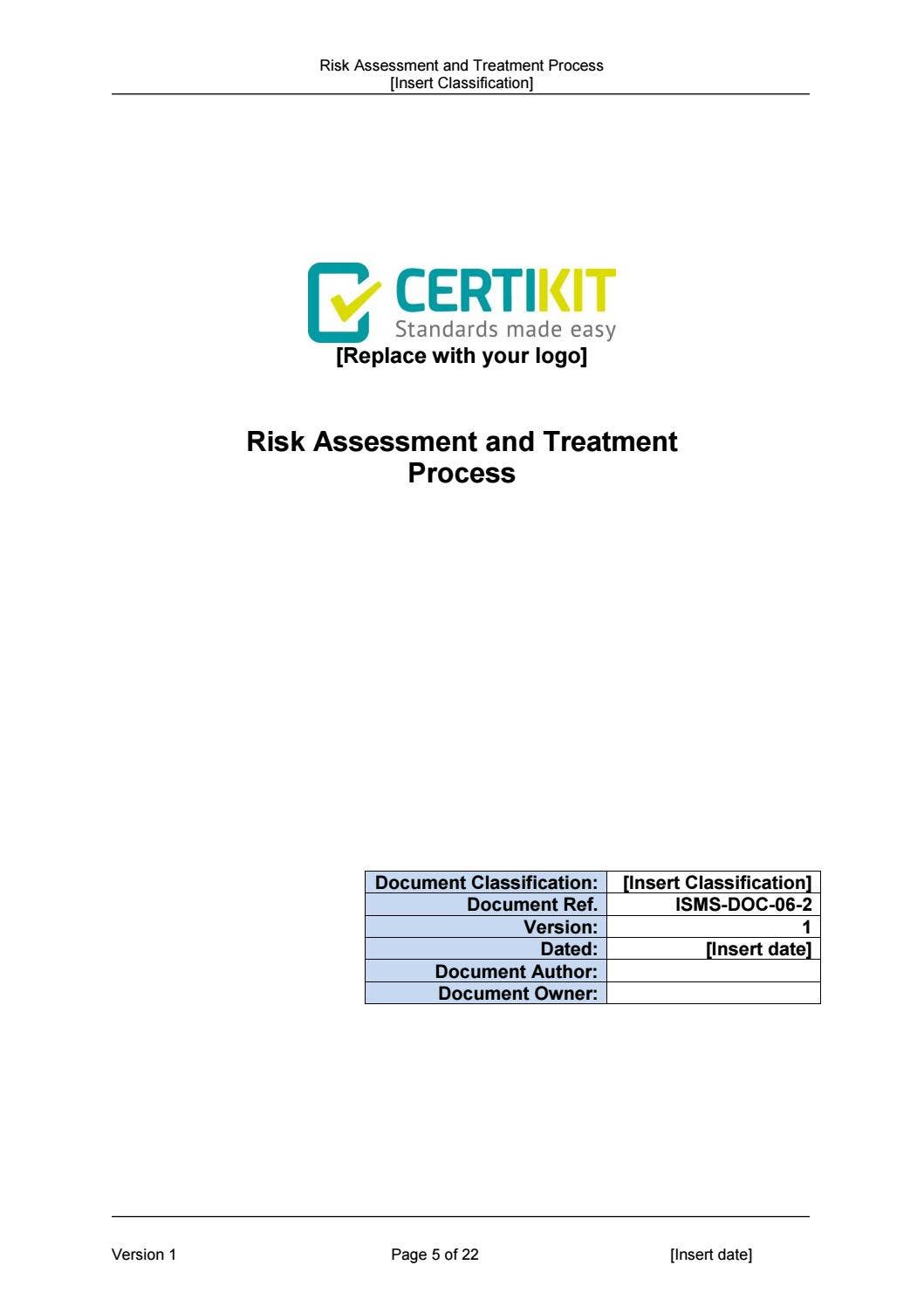 ISMS-DOC-06-2 Risk Assessment and Treatment Process by CertiKit Limited ...