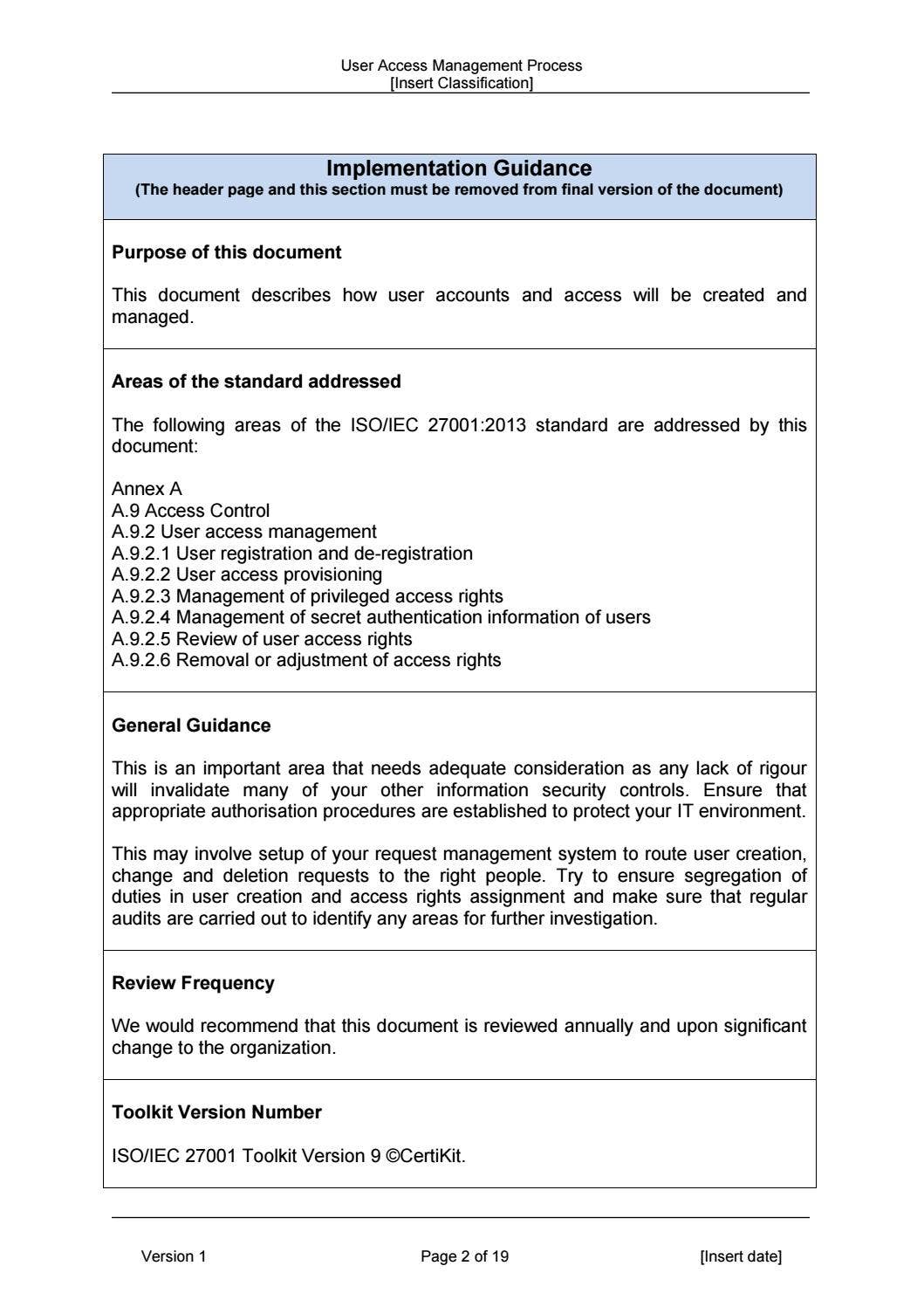 ISMS-DOC-A09-2 User Access Management Process by CertiKit Limited - Issuu