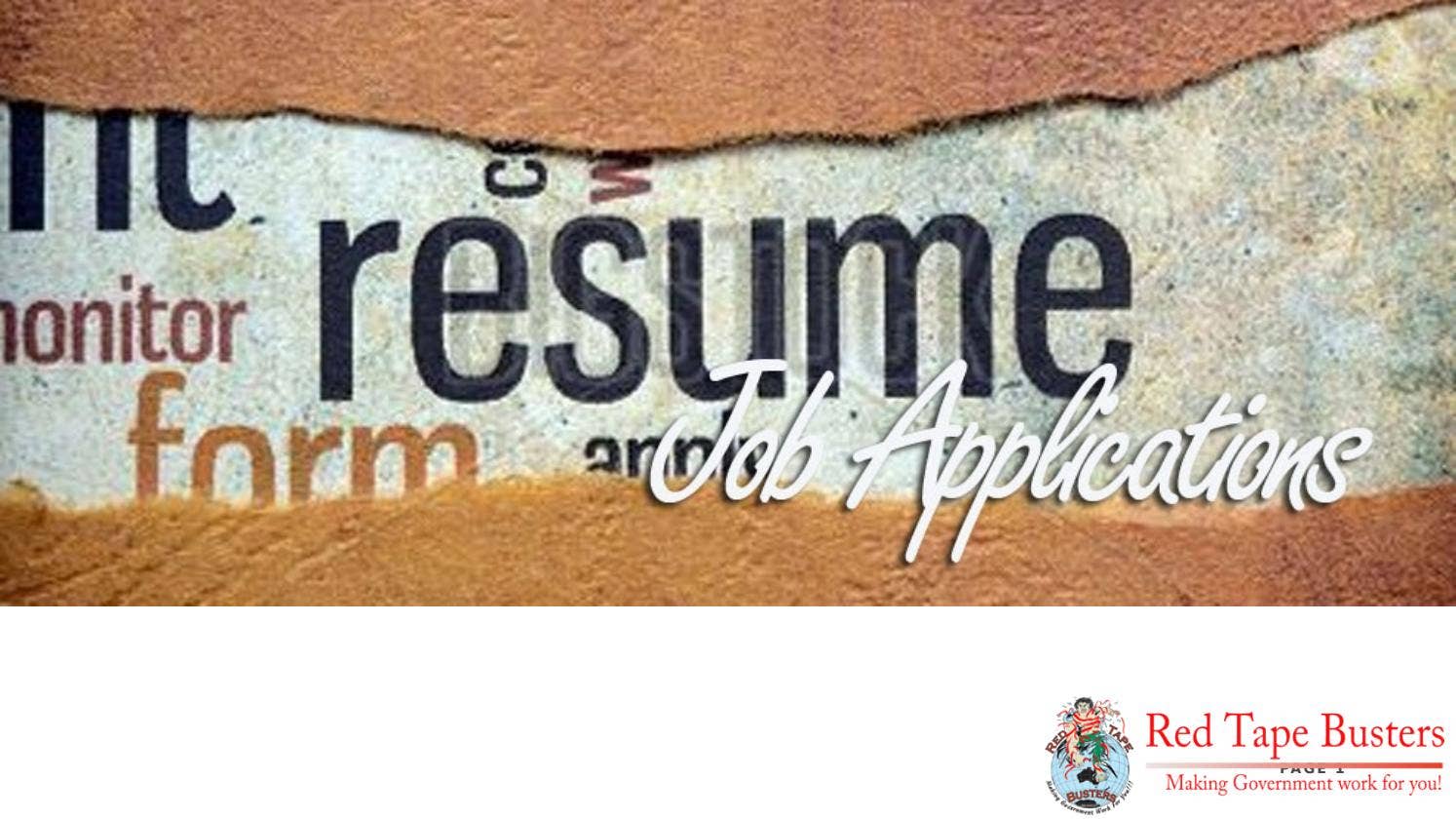 Job Application Writer – Fonts/Formatting by Redtape Busters - Issuu