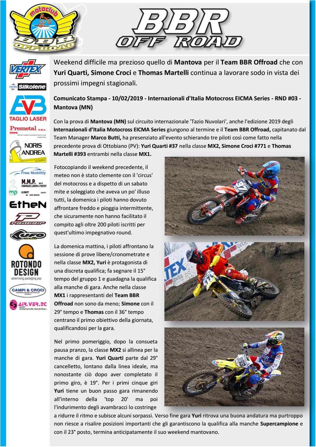 TEAM BBR OFFROAD - Press Release 02 - Season 2019 by Motocross Addiction - Issuu