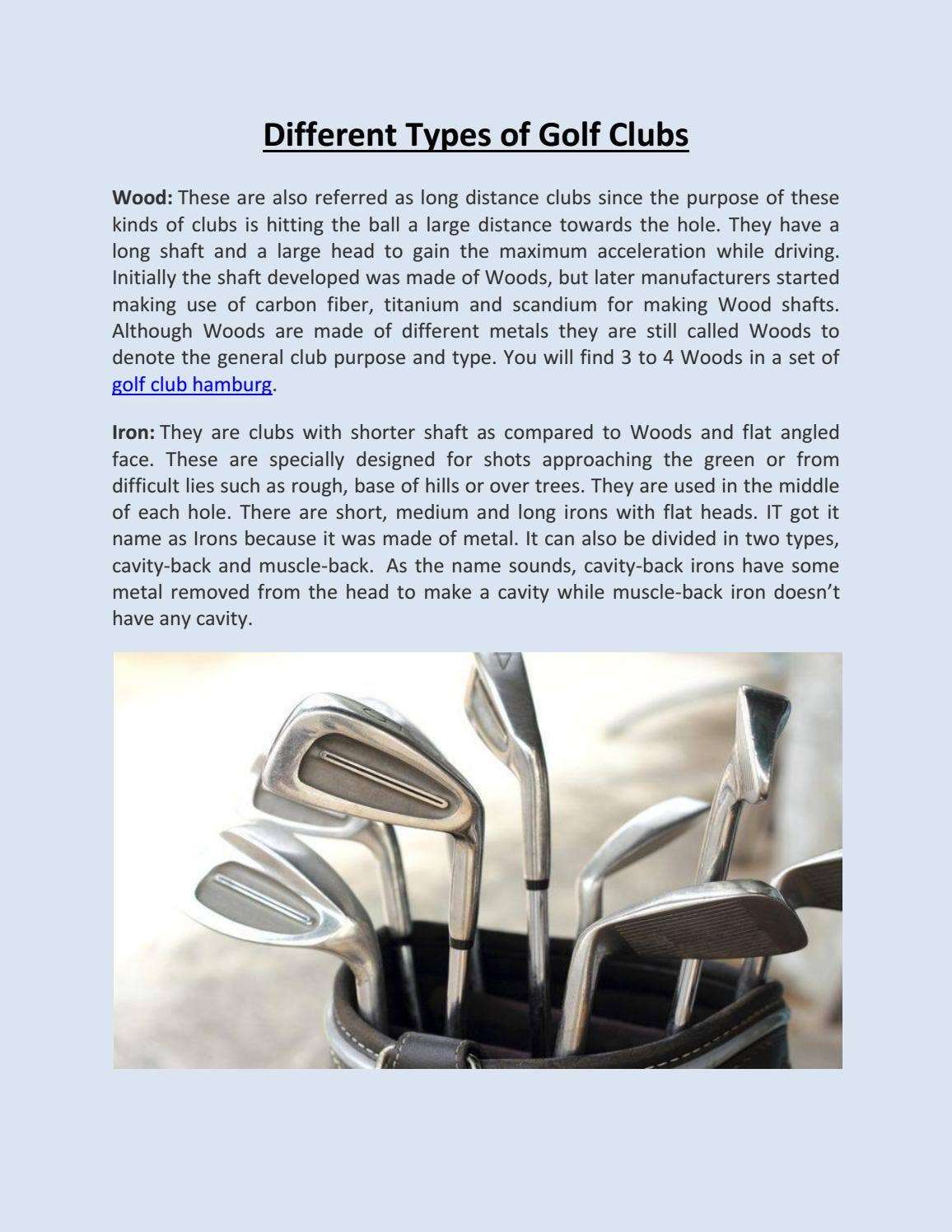 Different Types of Golf Clubs by Golf Lounge Resort - Issuu