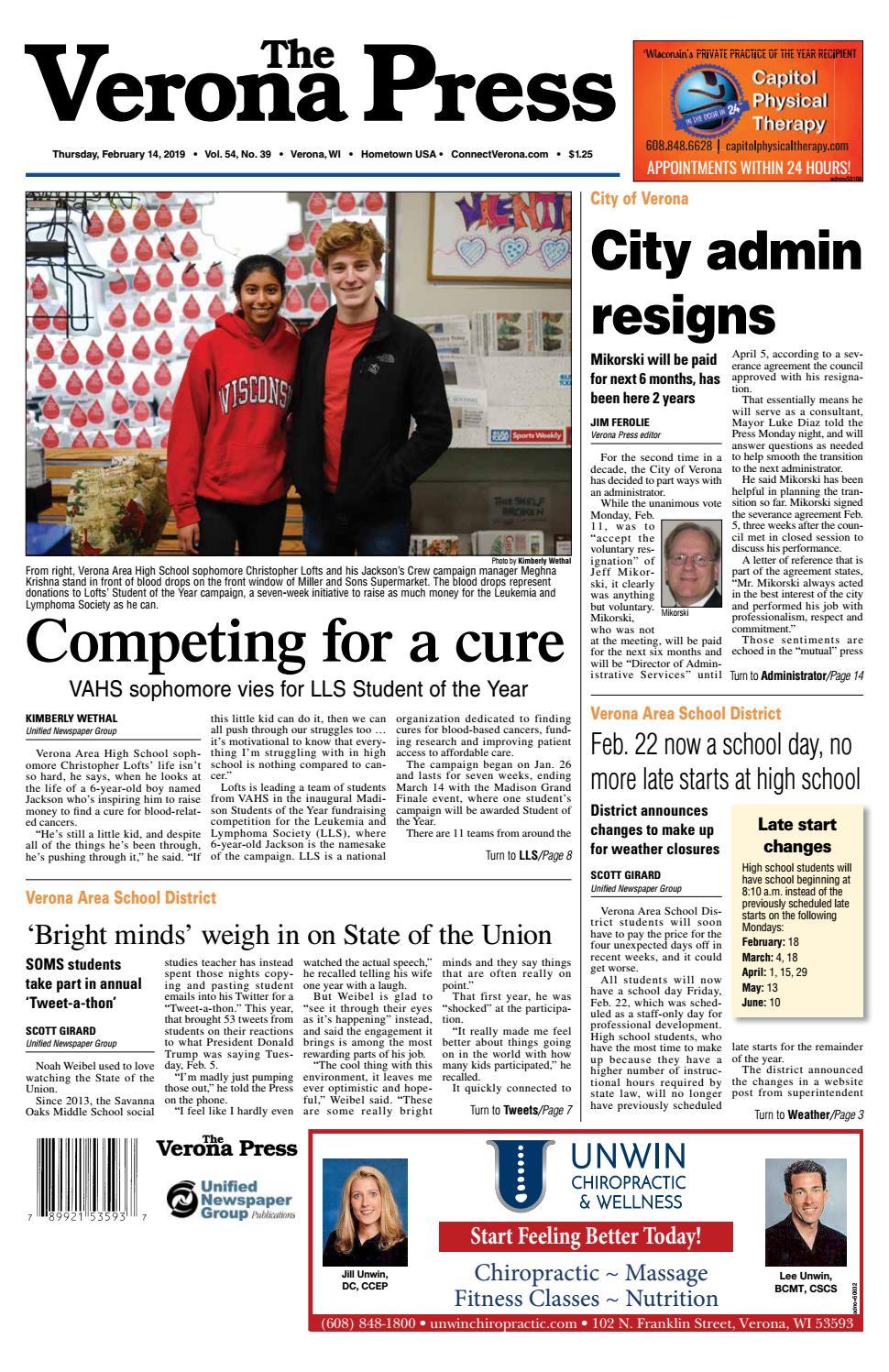 2/14/19 Verona Press by Woodward Community Media - Issuu