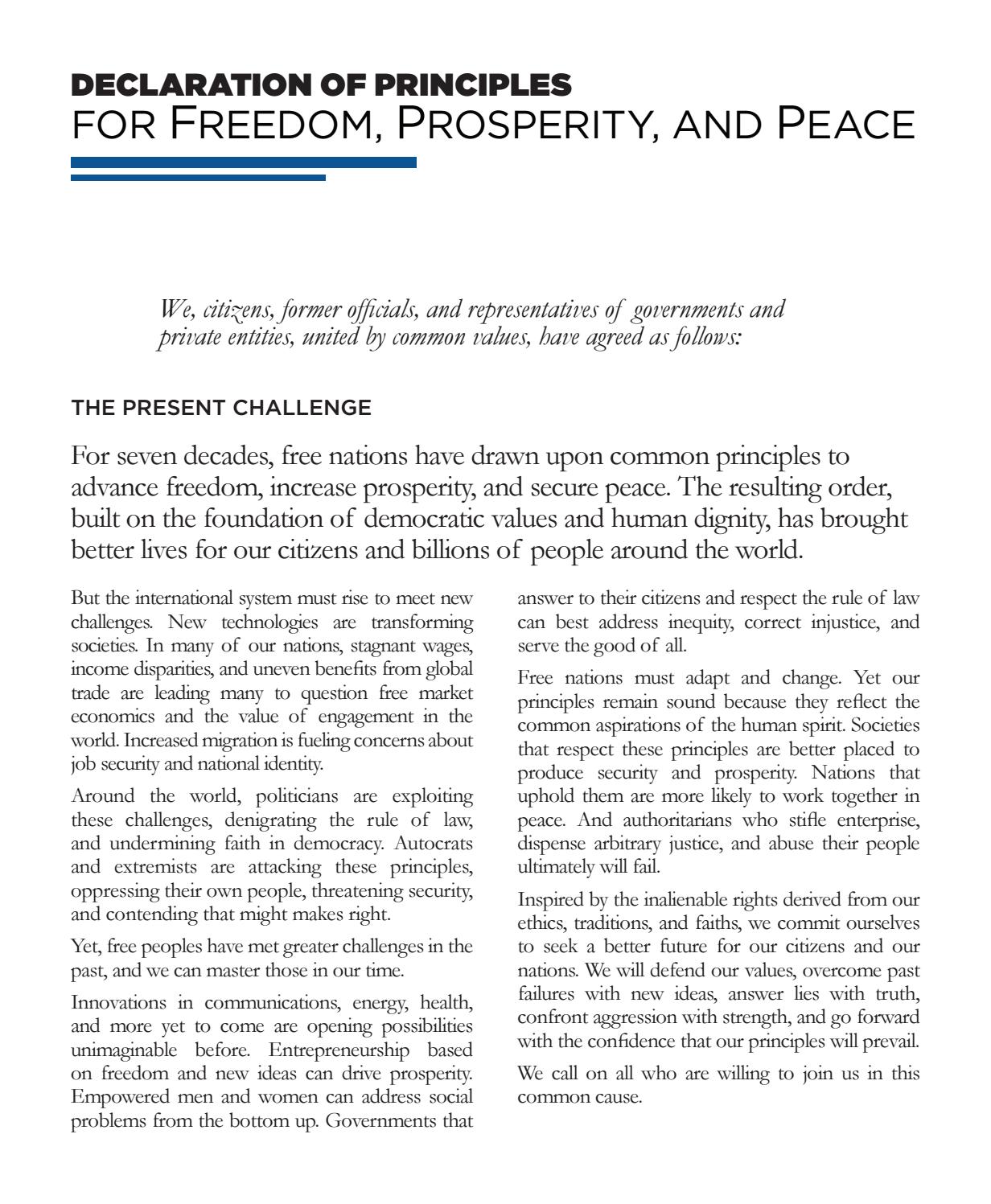 Declaration of Principles by Atlantic Council - Issuu