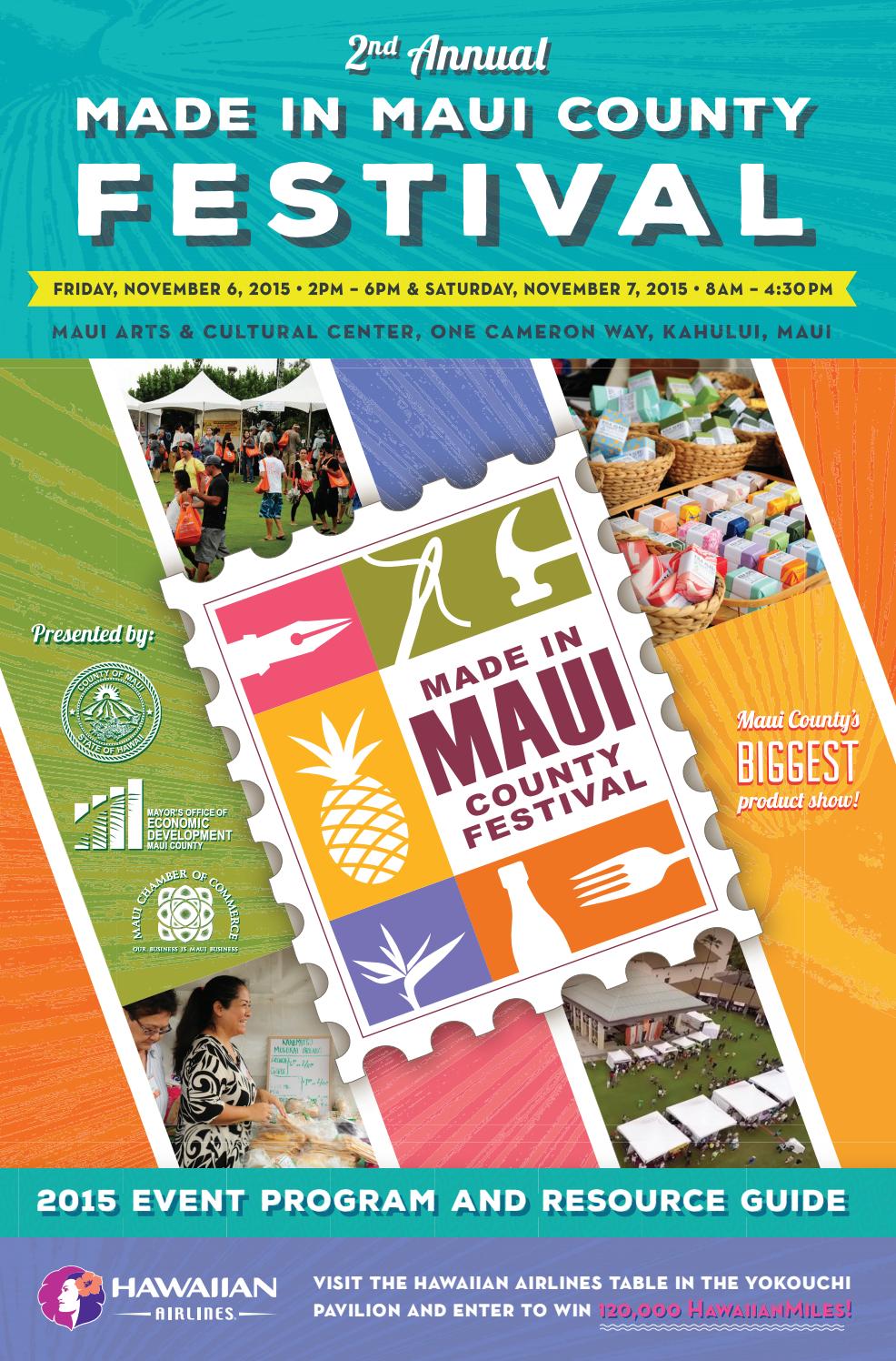 2015 Made in Maui County Festival Event Program Booklet by Made in Maui ...