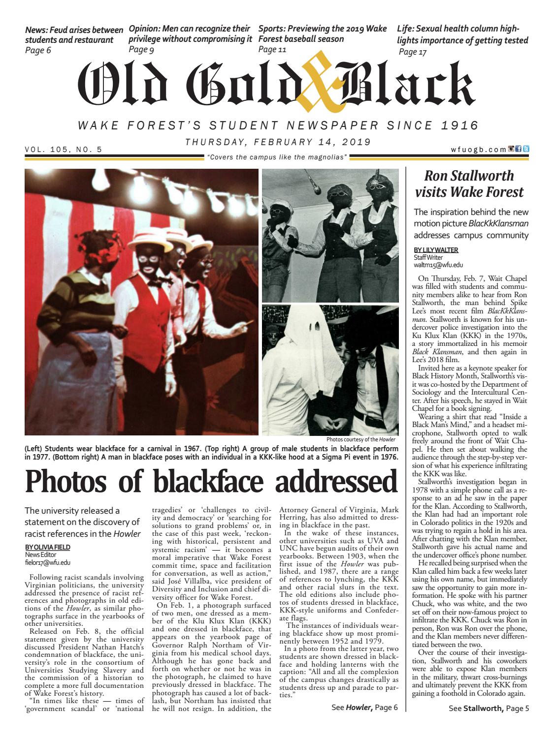 2.14 Issue by Old Gold & Black - Issuu