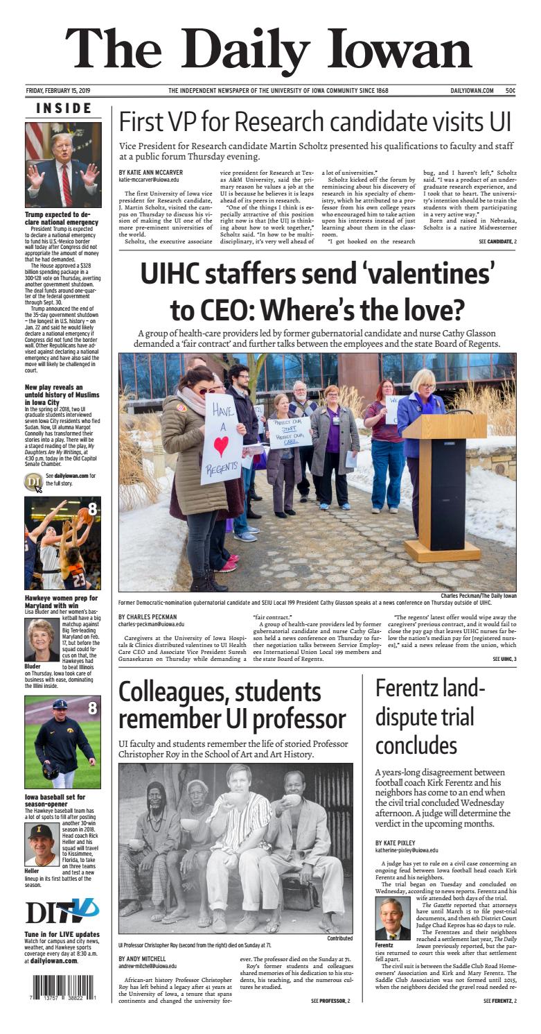 The Daily Iowan - 02.15.19 by The Daily Iowan - Issuu